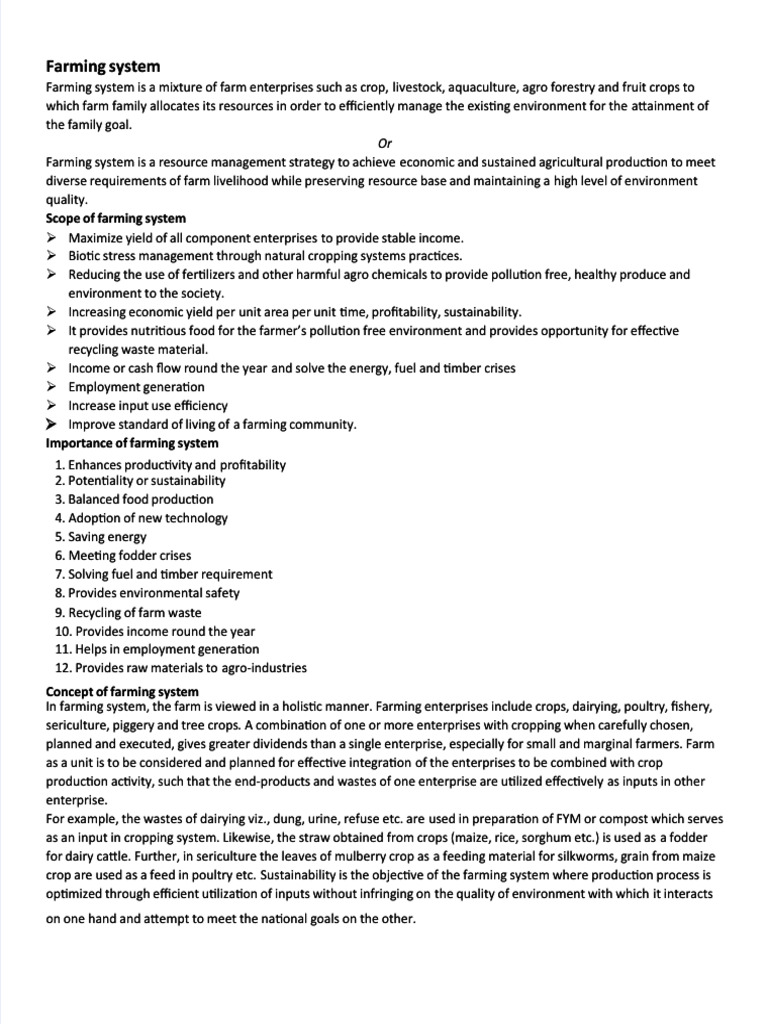 Farming System: Sustainable Agriculture Strategies | PDF | Agriculture ...