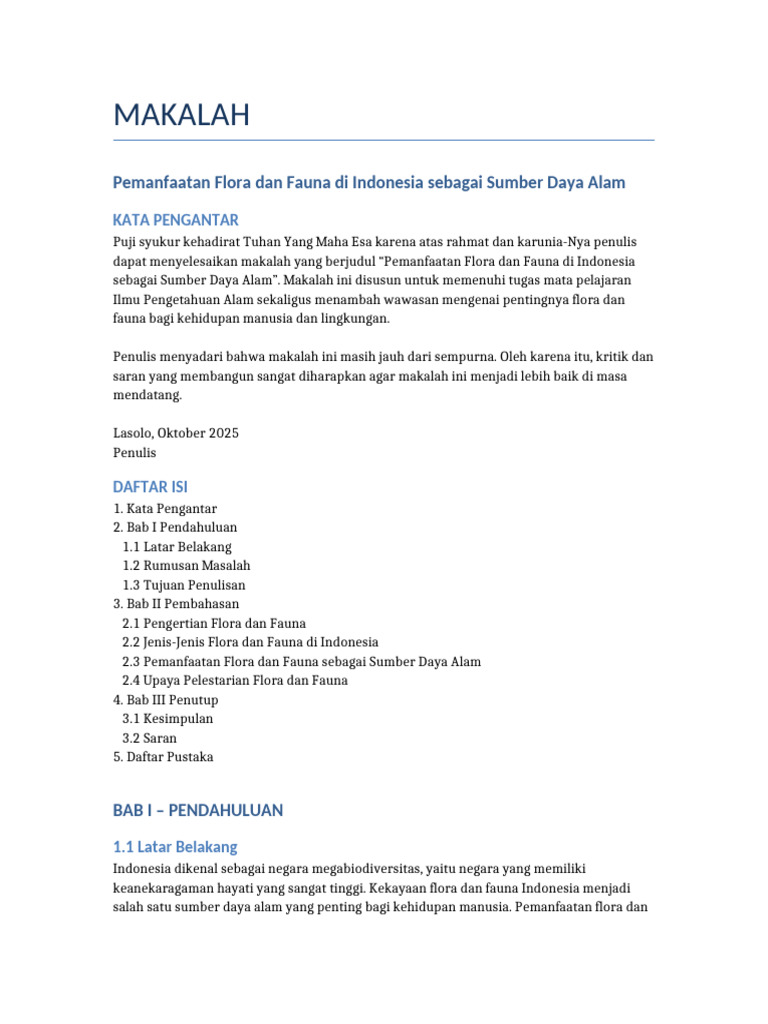 Pemanfaatan Flora dan Fauna Indonesia | PDF