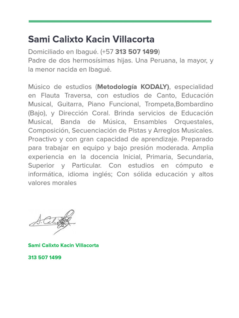 Servicios Musicales y Educación en Ibagué | PDF