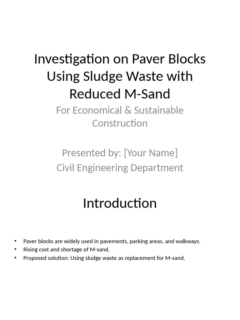 Sludge Waste in Paver Block Construction | PDF | Concrete | Civil ...