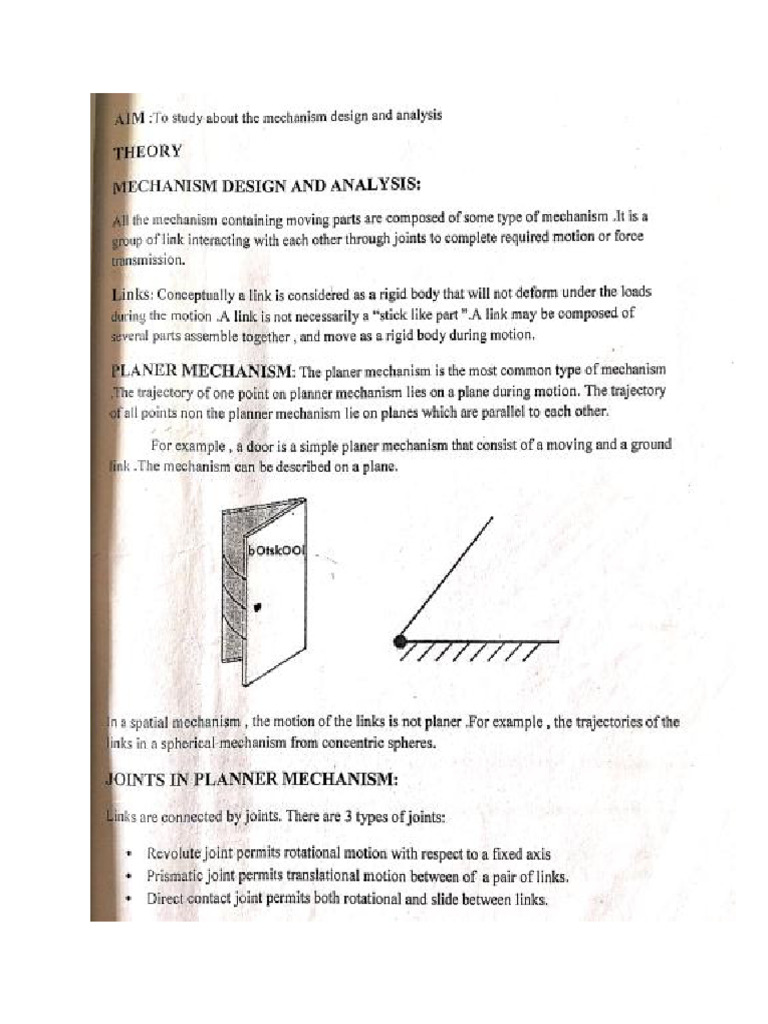 1, Study of Simple Mechanisms | PDF