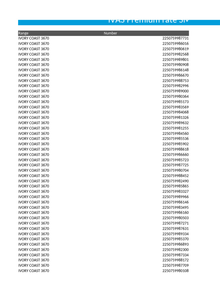 My Numbers Sheet | PDF