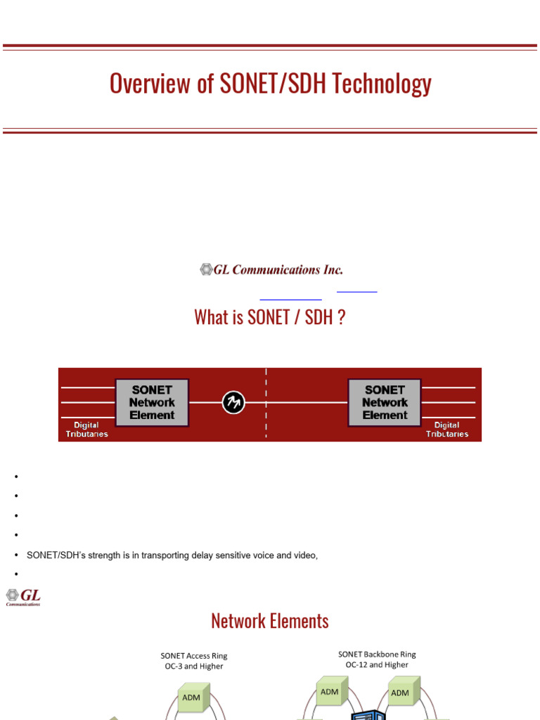 SONET SDH Technology Overview Presentation | PDF | Network Architecture ...