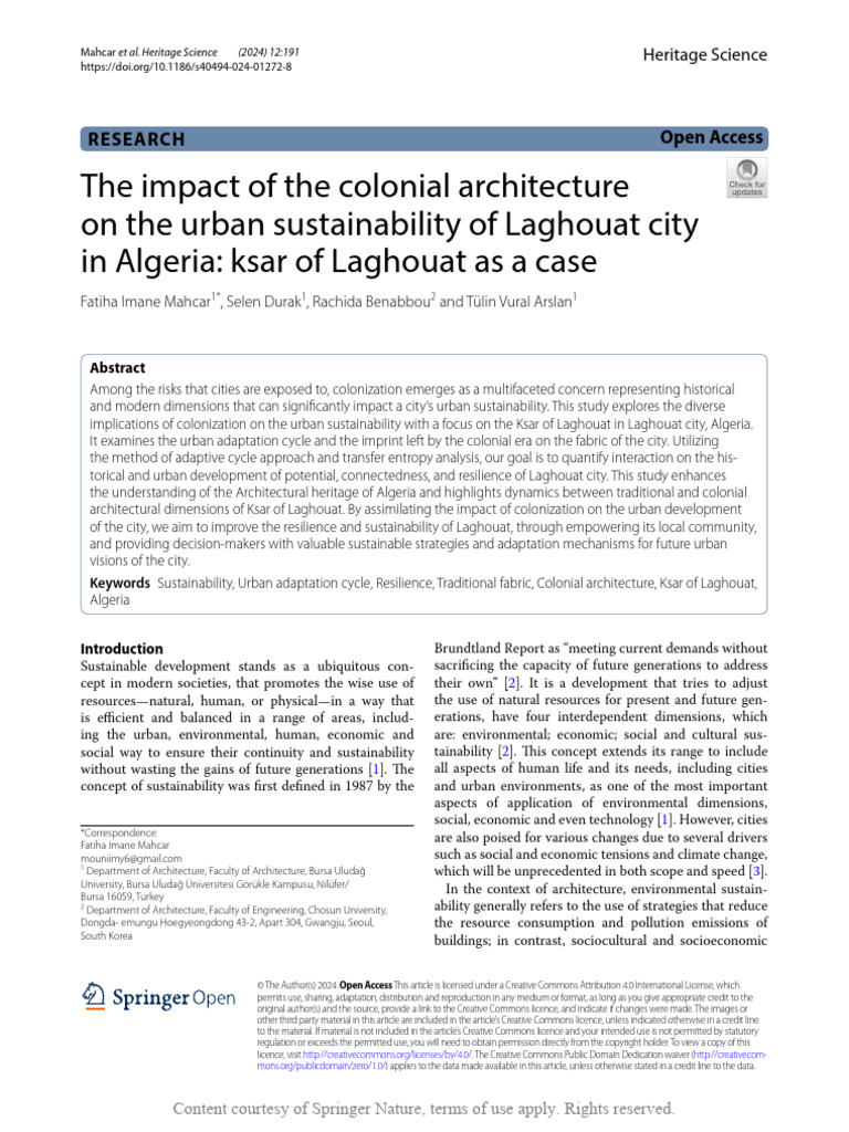 The Impact of The Colonial Architecture On The Urb | PDF | Ecological ...