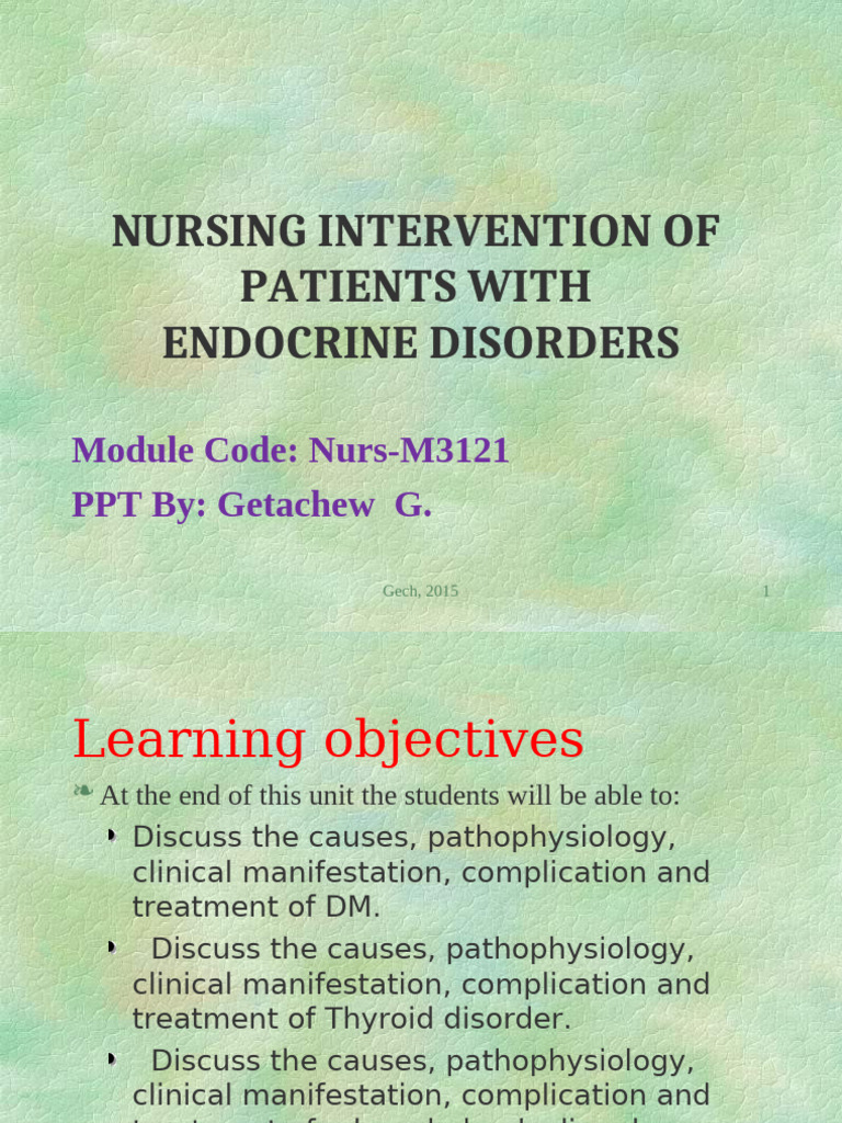 Nursing Interventions for Endocrine Disorders | PDF | Adrenal Gland ...