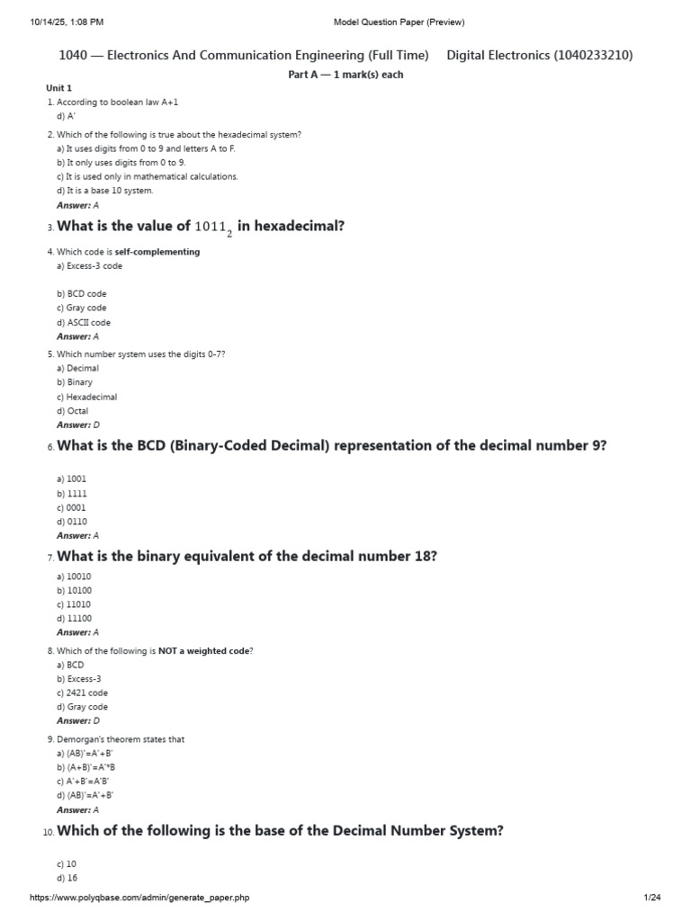 Digital Electronics (1040233210) | PDF | Read Only Memory | Logic Gate