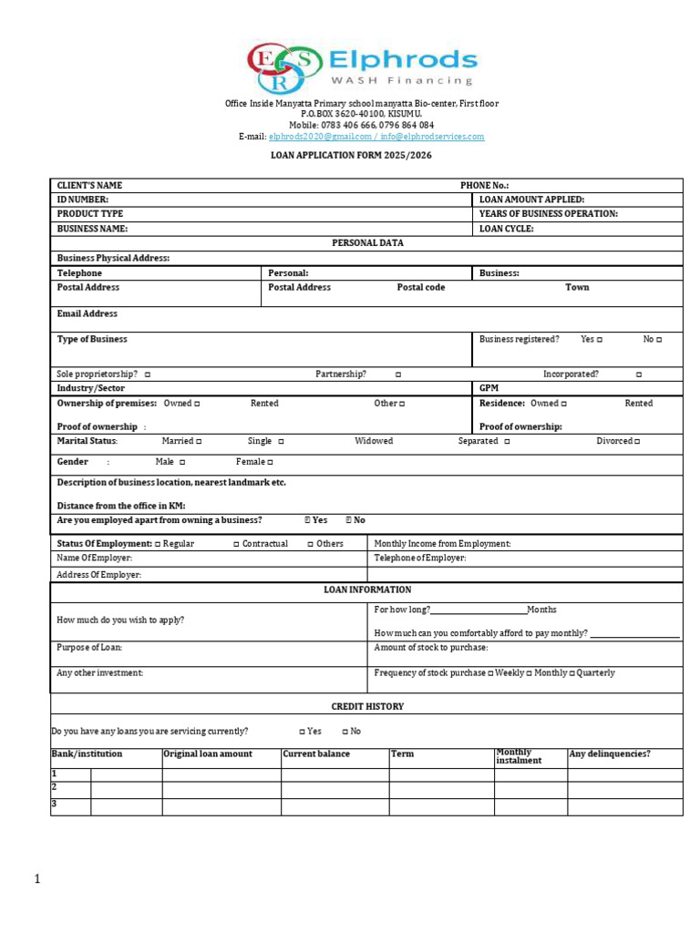 Loan Application Form 2025/2026 | PDF | Loans | Interest