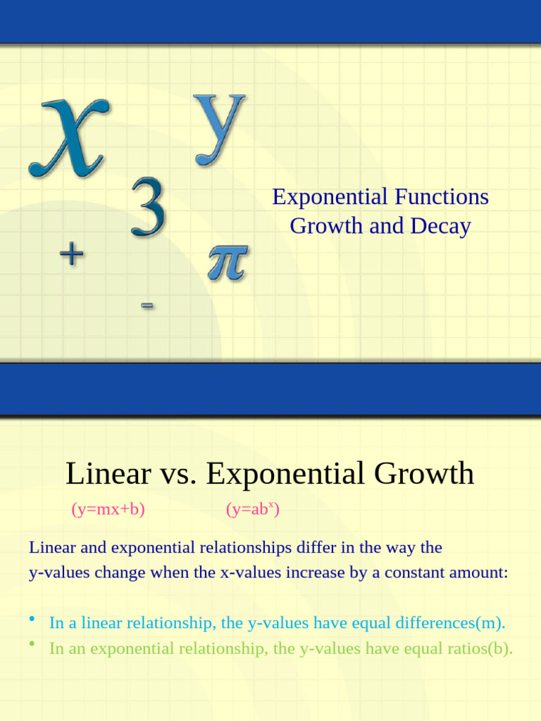 Exponential Growth and Decay | PDF | Exponential Function | Exponentiation