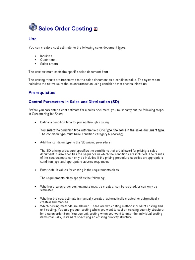 Sales Order Costing | PDF | Cost | Valuation (Finance)