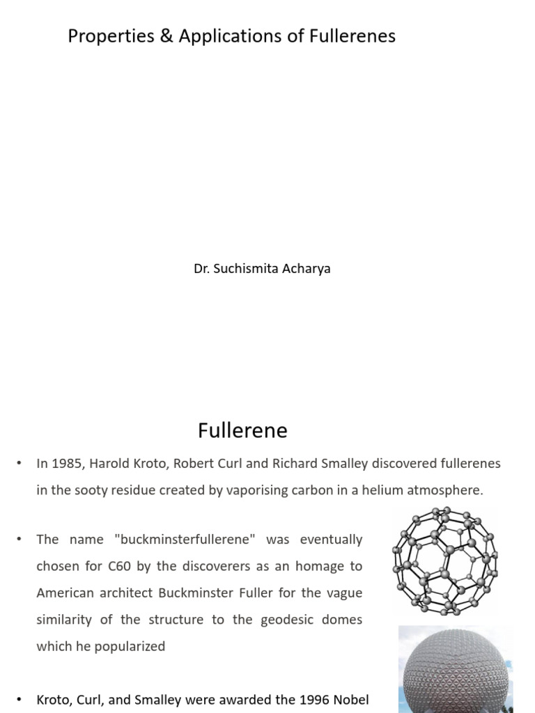 L 5 - Properties & Applications of Fullerenes | PDF | Fullerene | Chemistry