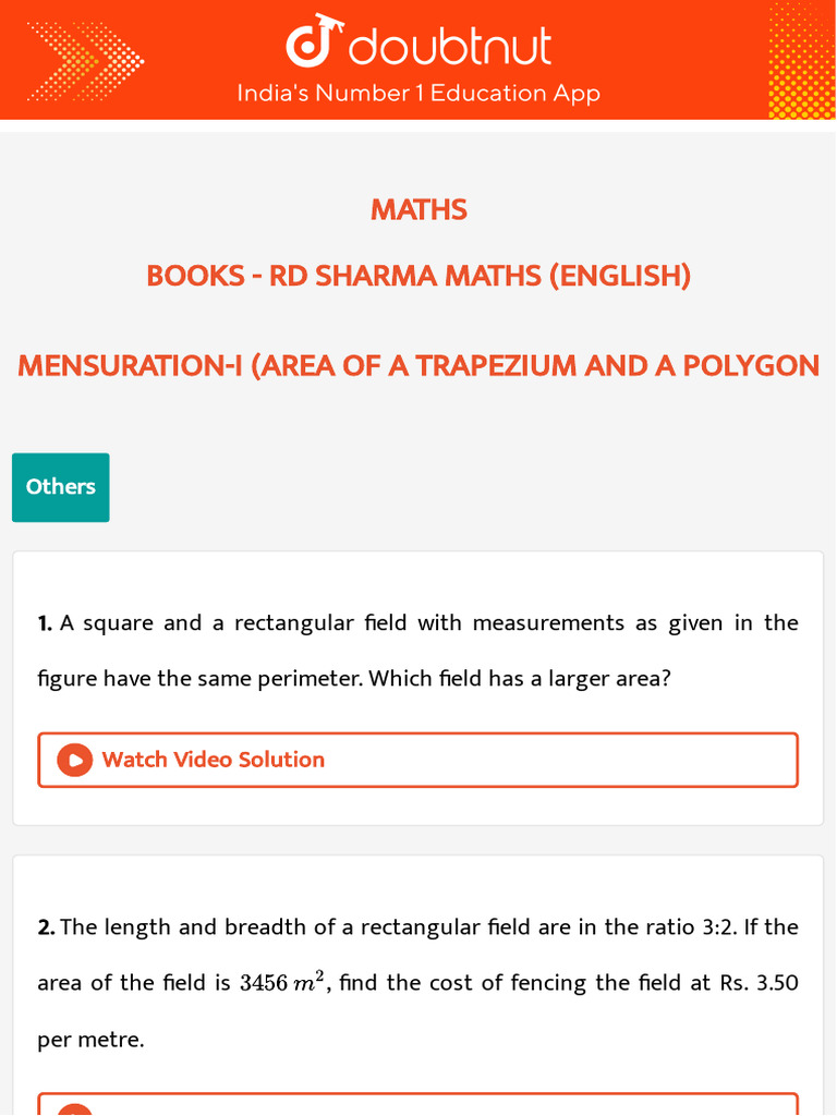Mensuration Problems and Solutions | PDF | Rectangle | Area