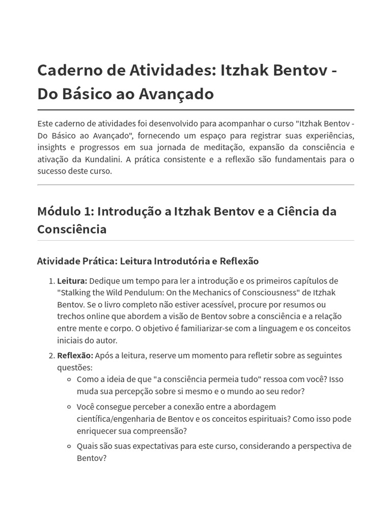 Atividades de Meditação: Itzhak Bentov | PDF | Meditação | Tempo