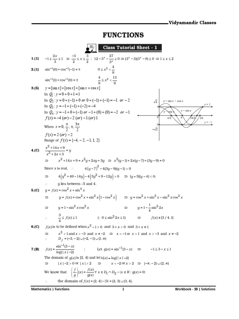 Chapter14PartBFunctionsSolutions | PDF | Function (Mathematics ...