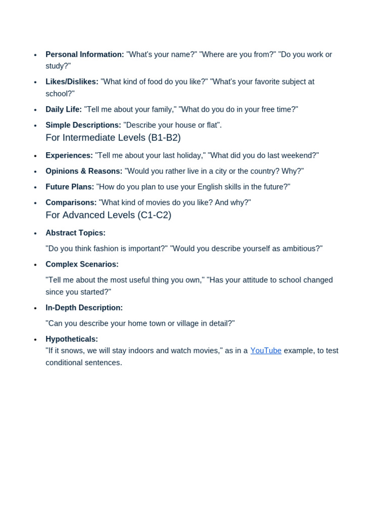 For Intermediate Levels (B1-B2) : Personal Information | PDF
