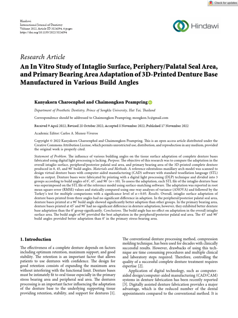International Journal of Dentistry - 2022 - Charoenphol - An in Vitro ...