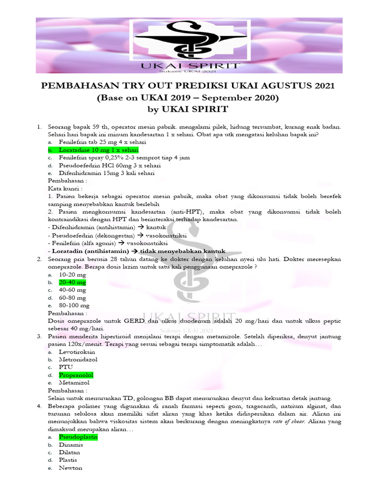 Pembahasan Try Out Prediksi Ukai Paket B-1 by Ukai Spirit | PDF