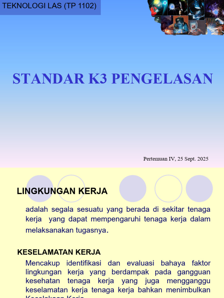 Standar K3 Pengelasan dan Bahaya Kerja | PDF