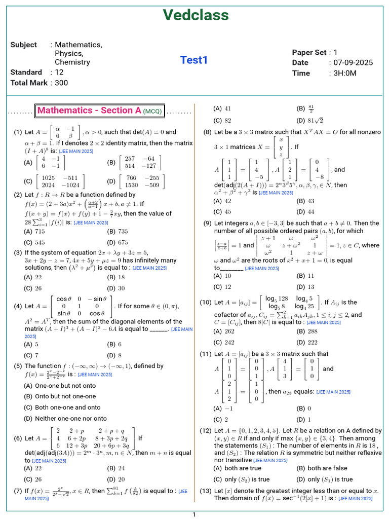 Test1 919223 1 1757258863 | PDF | Capacitor | Mole (Unit)