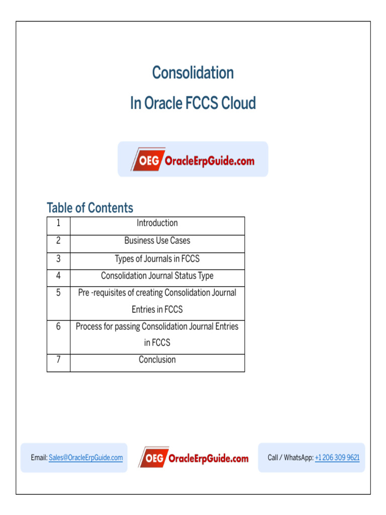 Oracle - FCCS Consolidation Journals | PDF | Business