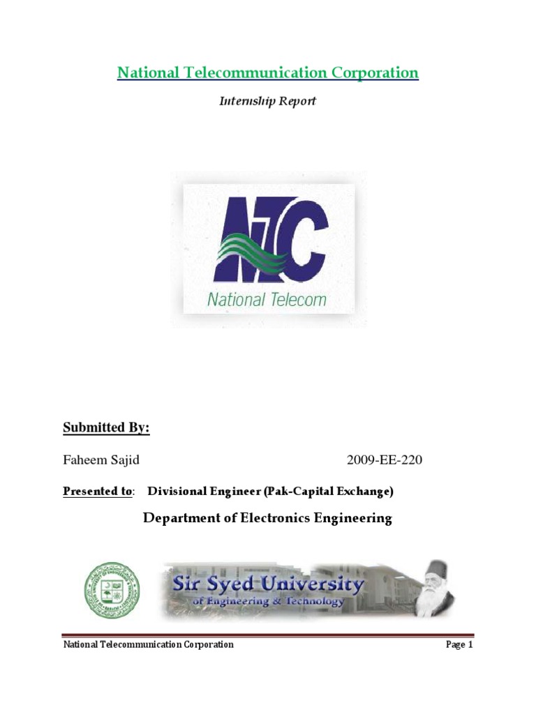 National Telecommunication Corporation (NTC) | Multiplexing | Digital ...