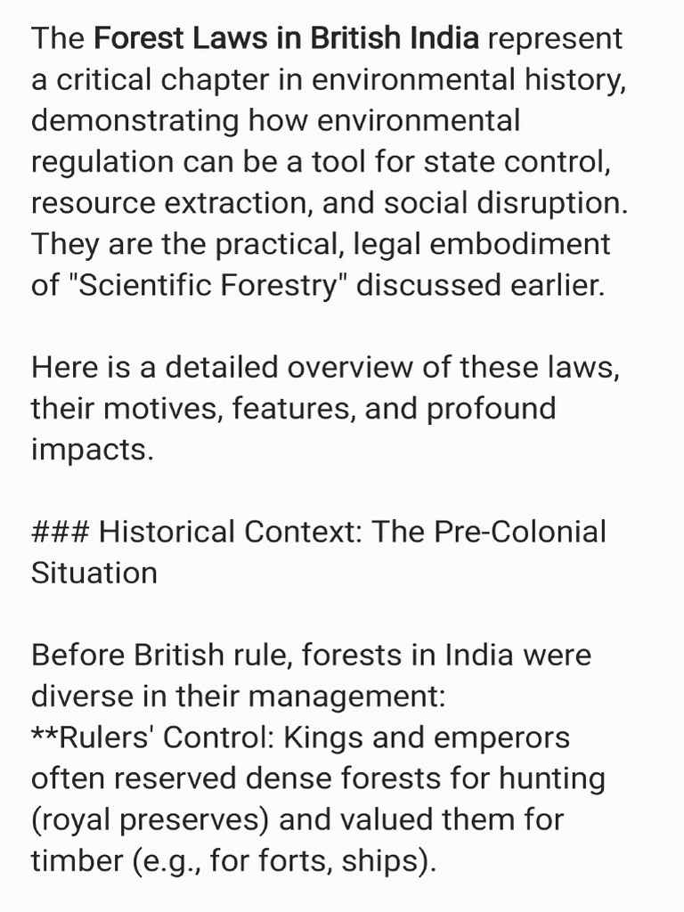 Notes_Forest laws in British India | PDF