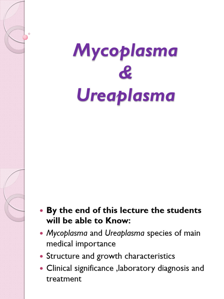 Mycoplasma and Ureaplasma Overview | PDF | Mycoplasma | Medical Specialties