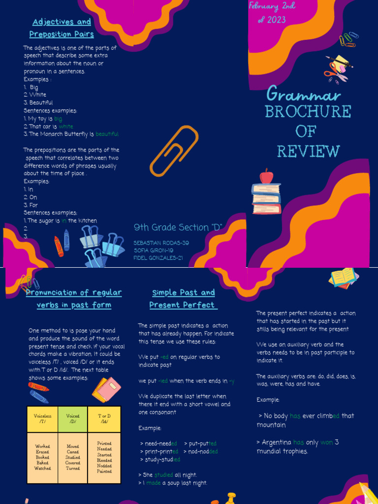 Copia de Brochure of Review | PDF | Verb | Adjective