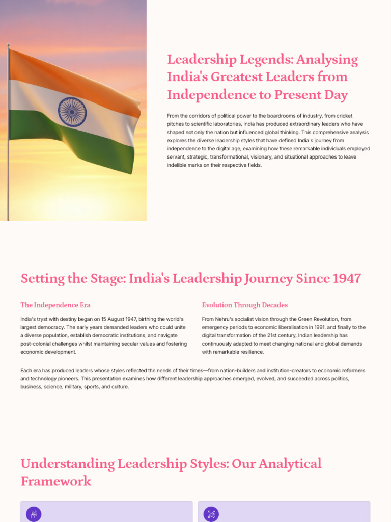 Leadership Legends Analysing Indias Greatest Leaders From Independence ...