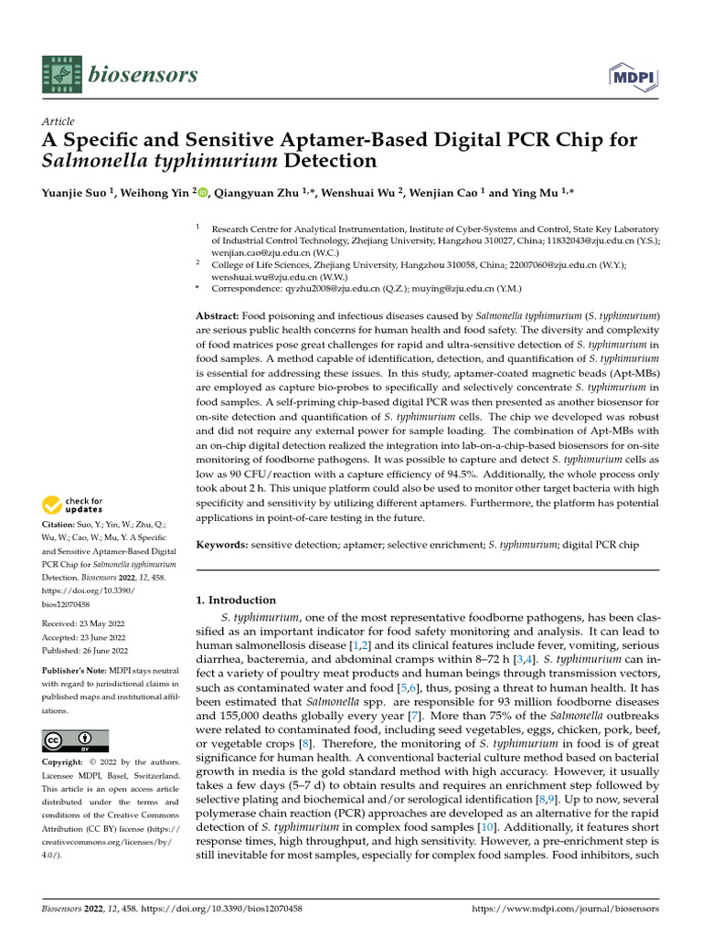 Um Chip de PCR Digital Específico e Sensível Baseado em Aptâmeros para ...