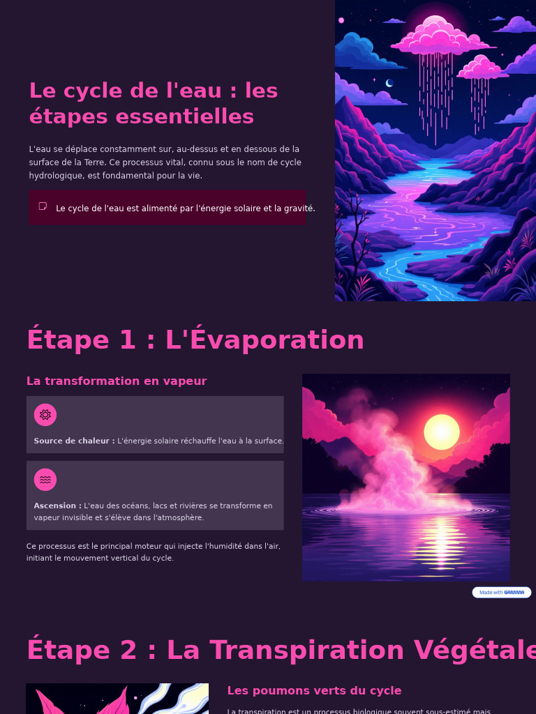 Les étapes du cycle de l'eau | PDF | Cycle de l'eau | Eau