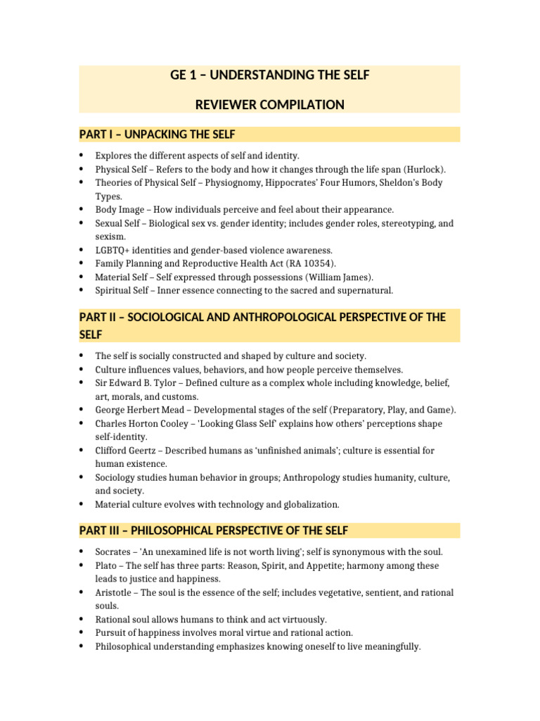 Reviewer Understanding the Self Cream | PDF