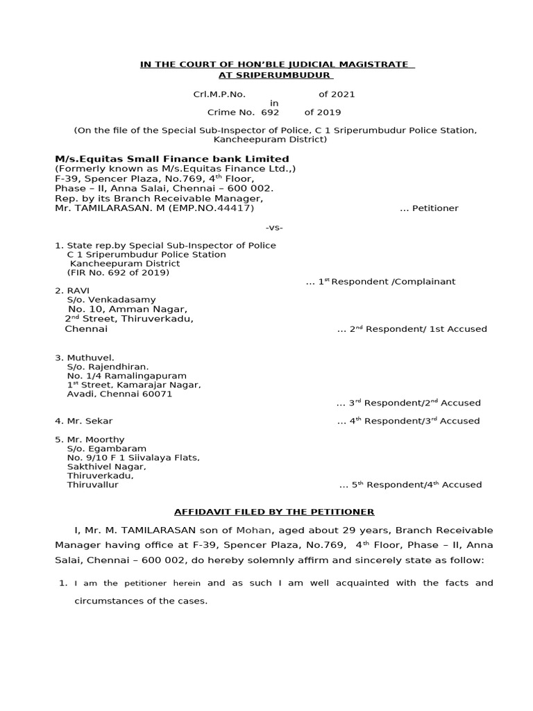 Return of Property Moorthy | PDF | Loans