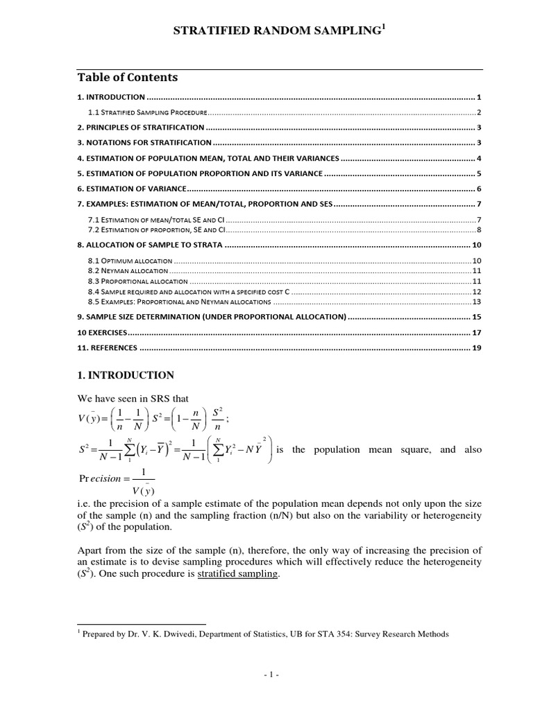 53 Stratified Random Sampling 1 Pdf Stratified Sampling 7010