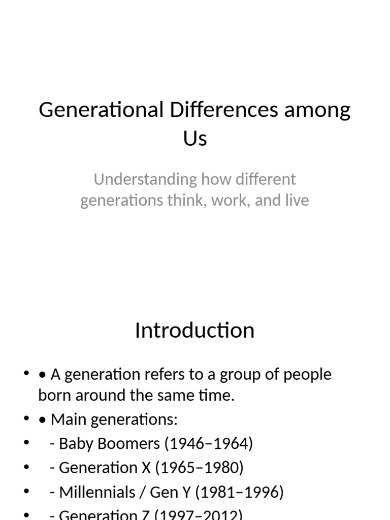 Generational Differences | PDF