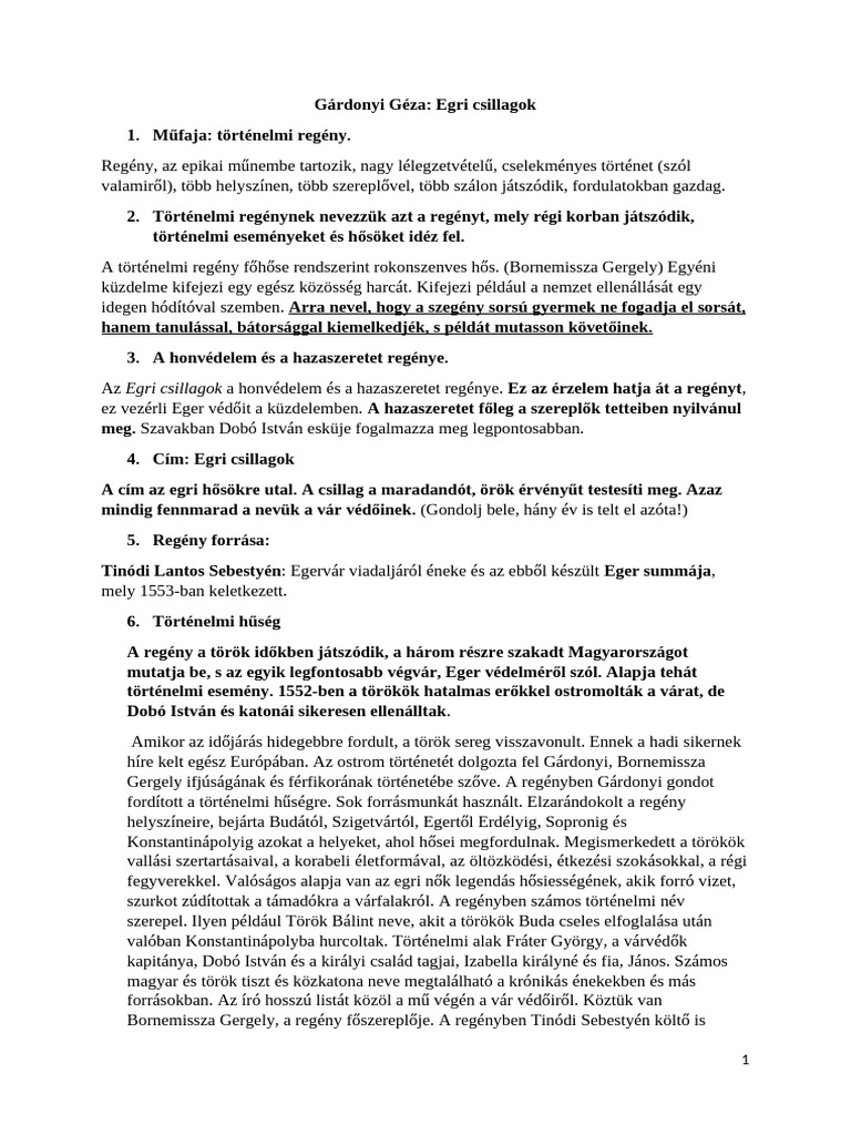 Gárdonyi Géza-Egri Csillagok2 | PDF