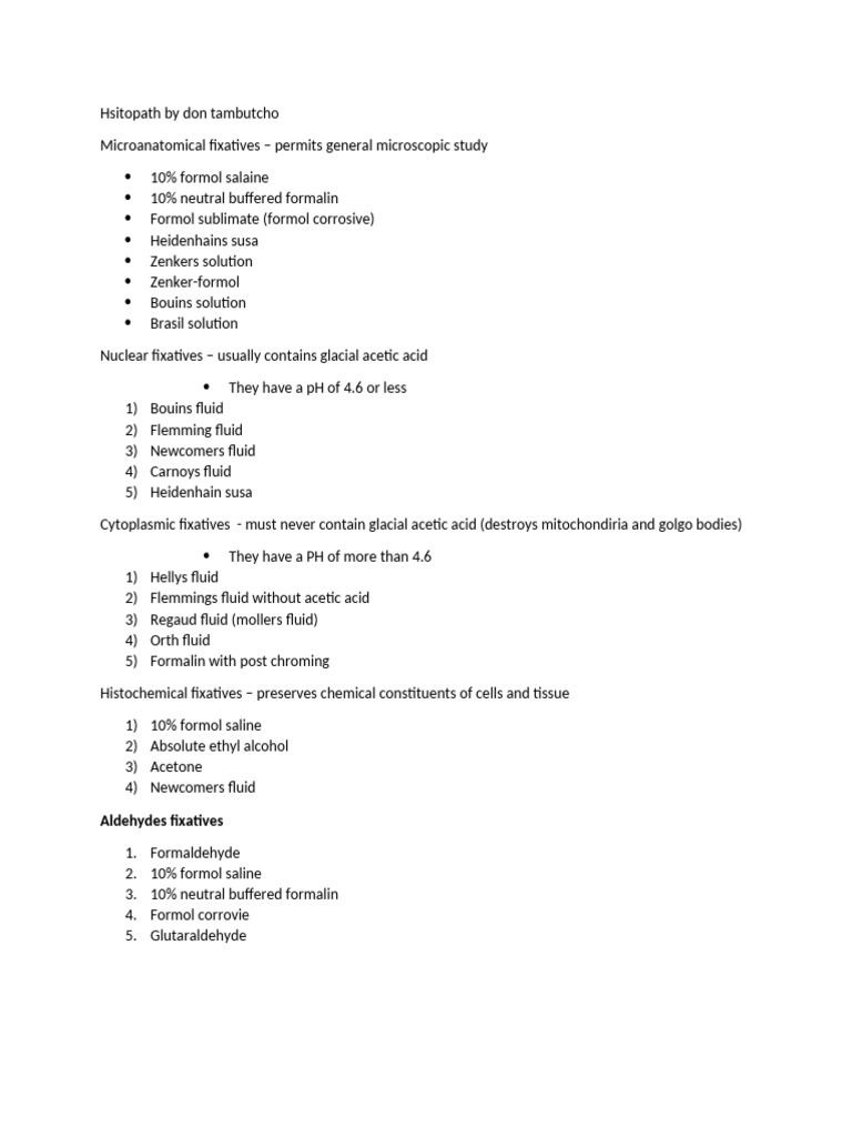 Histopath Reviewer Part 1 | PDF | Fixation (Histology) | Staining