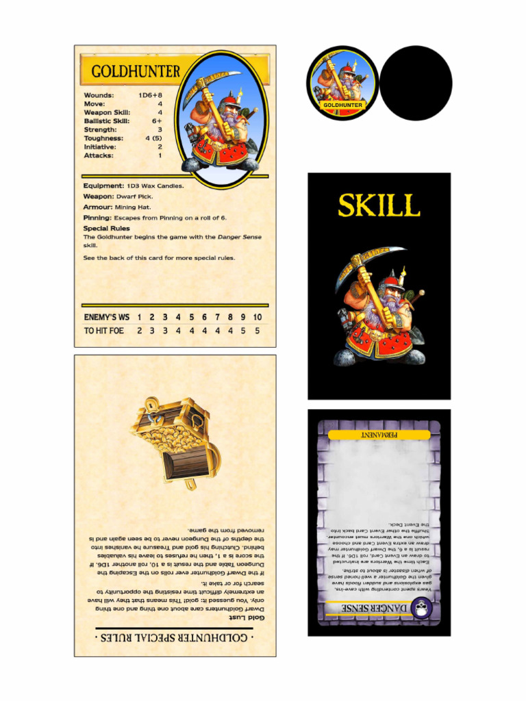 Dwarf Goldhunter Cards (Rev 2.01) ALL | PDF