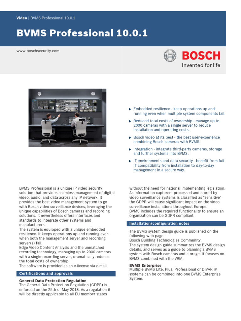 BVMS Professional 10.0.1 Overview | PDF | Closed Circuit Television ...
