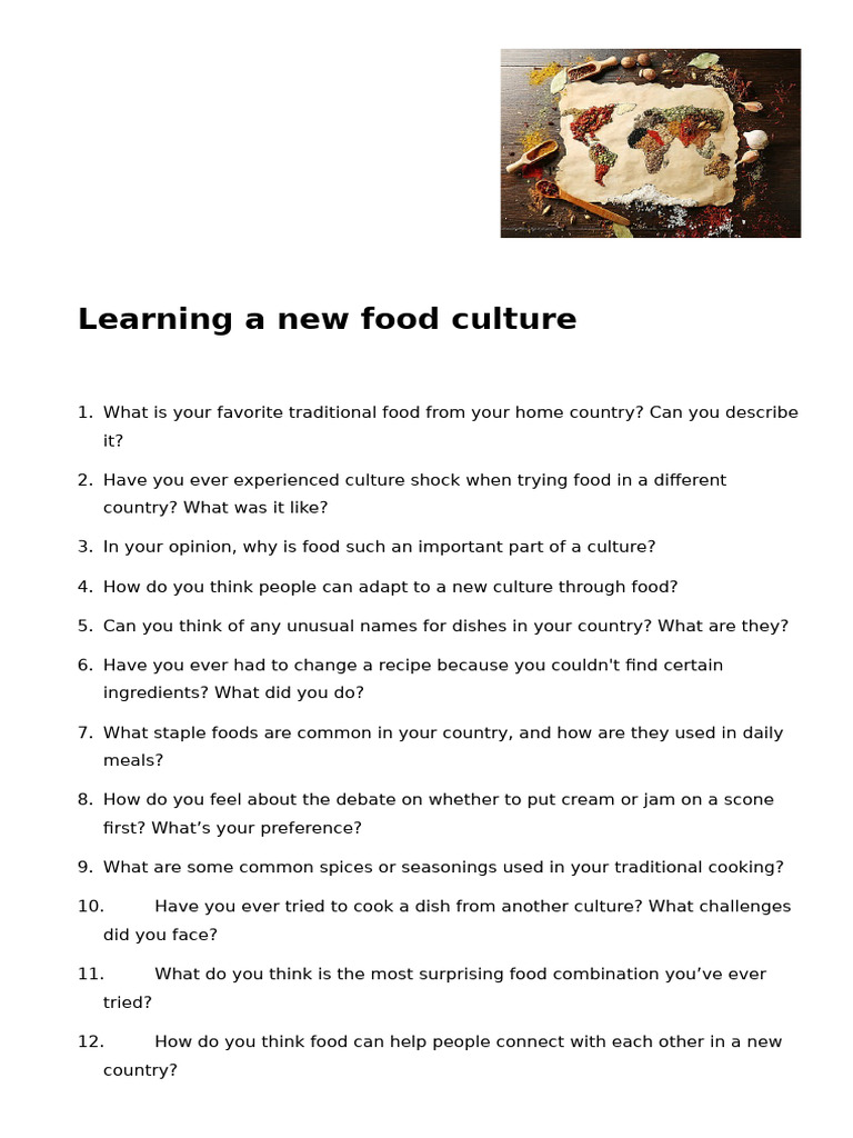 Adapting to New Food Cultures | PDF