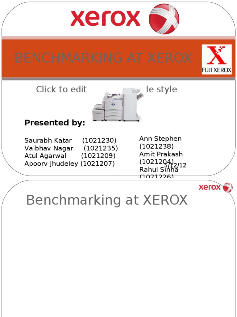 Bench Marking at Xerox | PDF | Benchmarking | Strategic Management