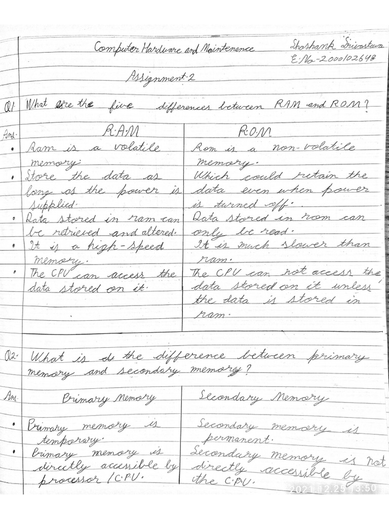 Assignment 2 Computer Hardware & Maintenance | PDF