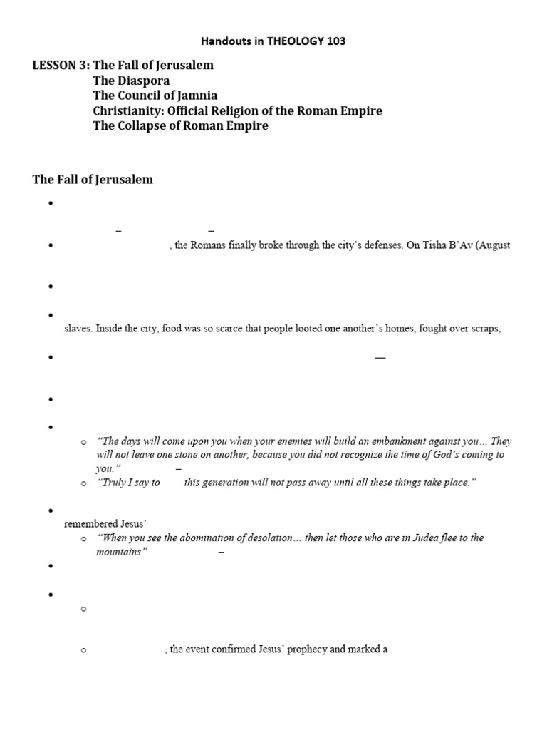 Lesson 3 - Handouts For Students | PDF | Arianism | Constantine The Great