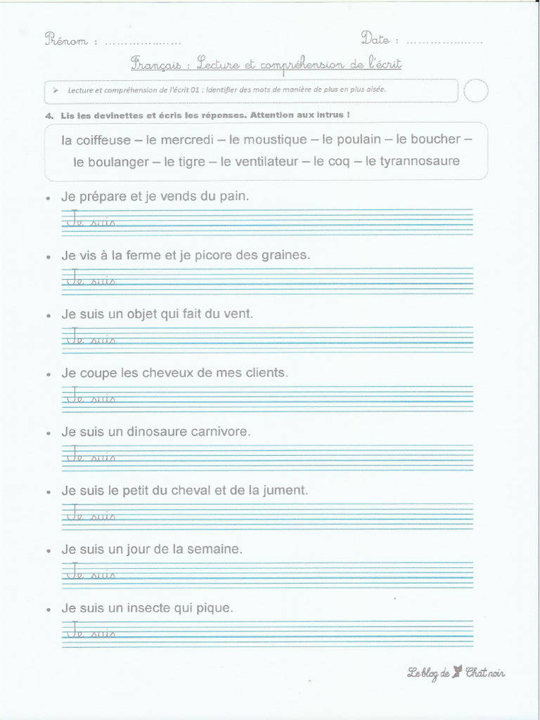 Lecture Et Compréhension de L'écrit Devinettes | PDF