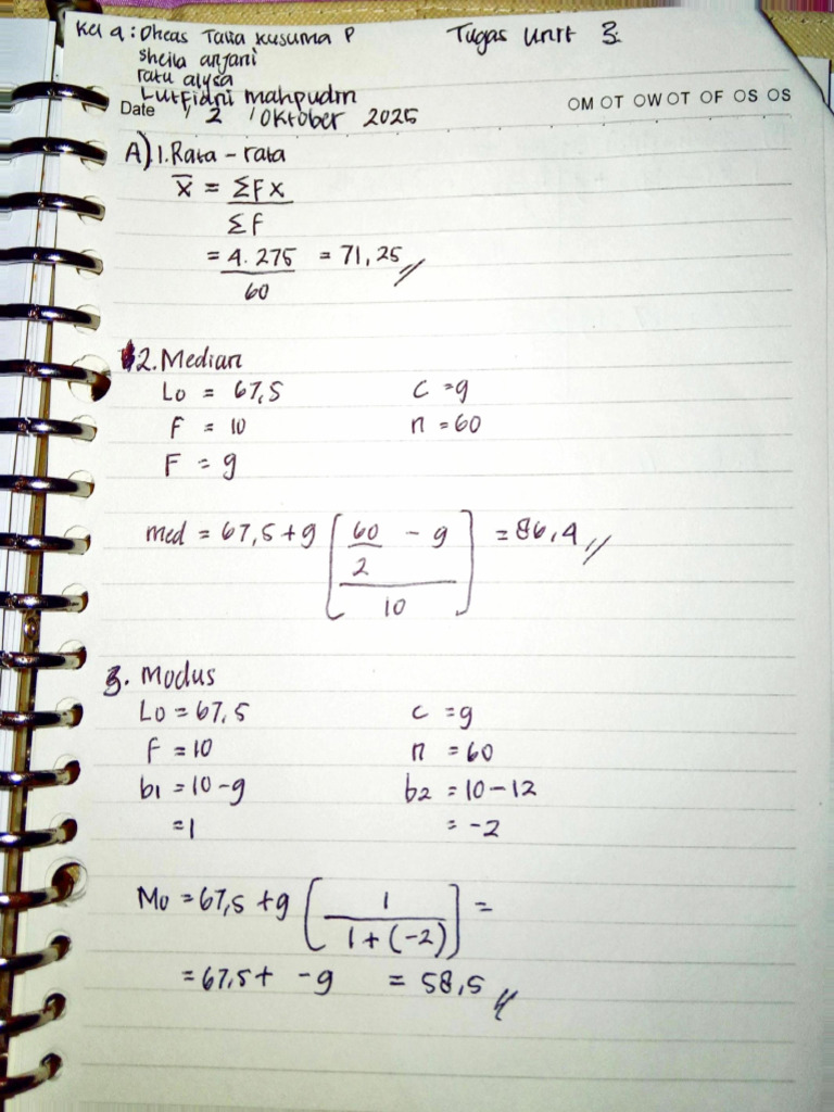 Unit 3 Ukuran Pemusatan Data | PDF