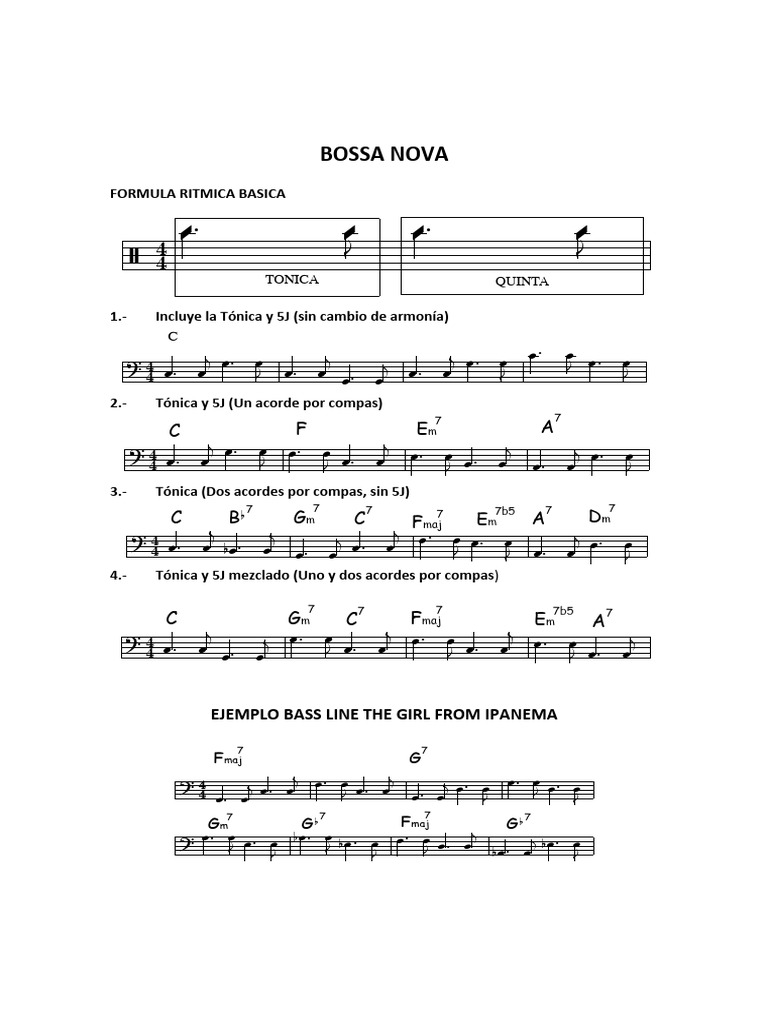 Bossa Nova | PDF | Acorde (Música) | Tecnicas musicales