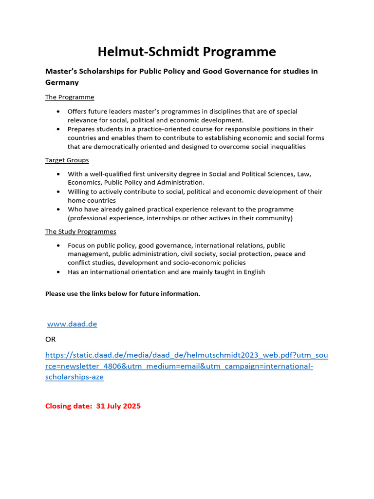 Helmut Schmidt Funding Flyer | PDF