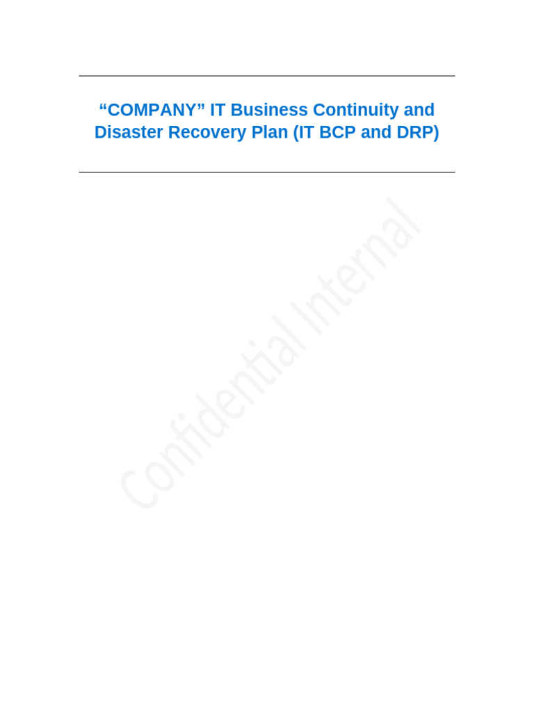 IT Business Continuity and Disaster Recovery Plan (BCP & DR) | PDF ...