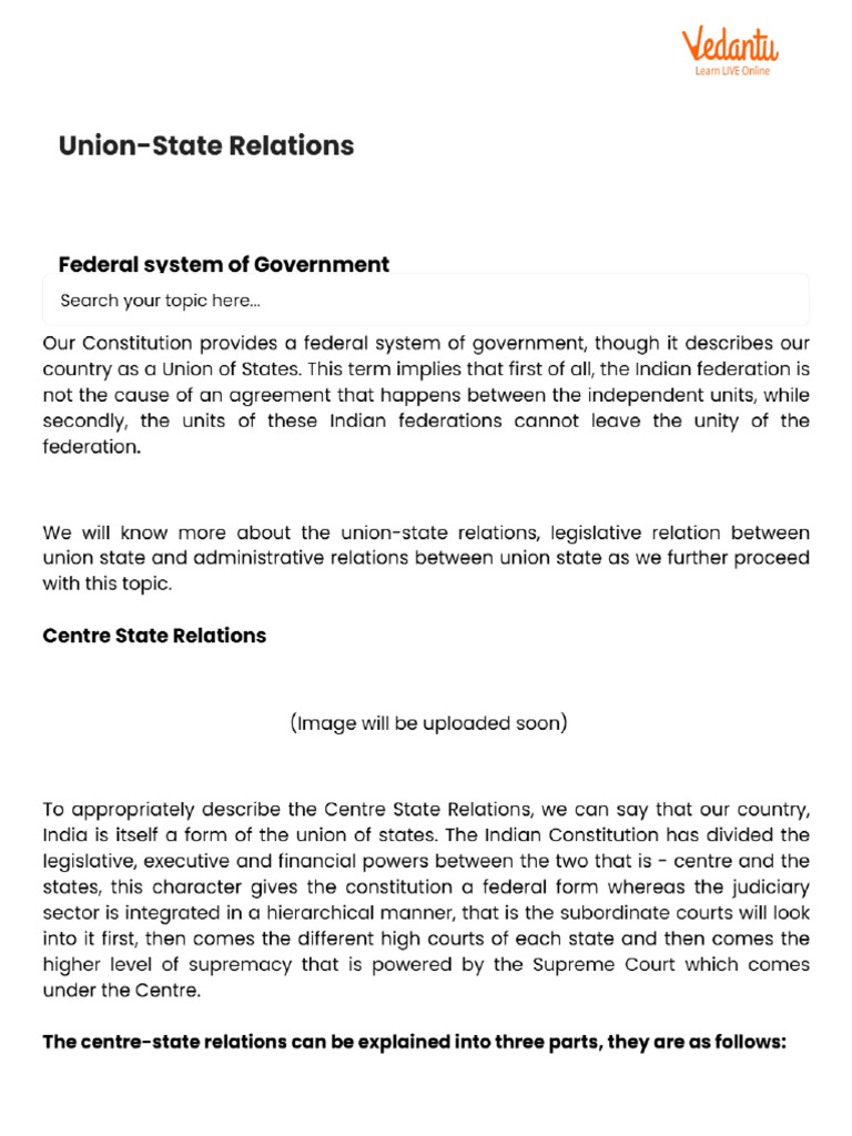 Union State Relations | PDF