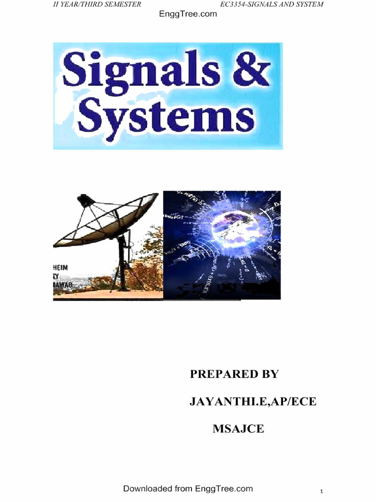 3signals and Systems EC3354 Processed | PDF