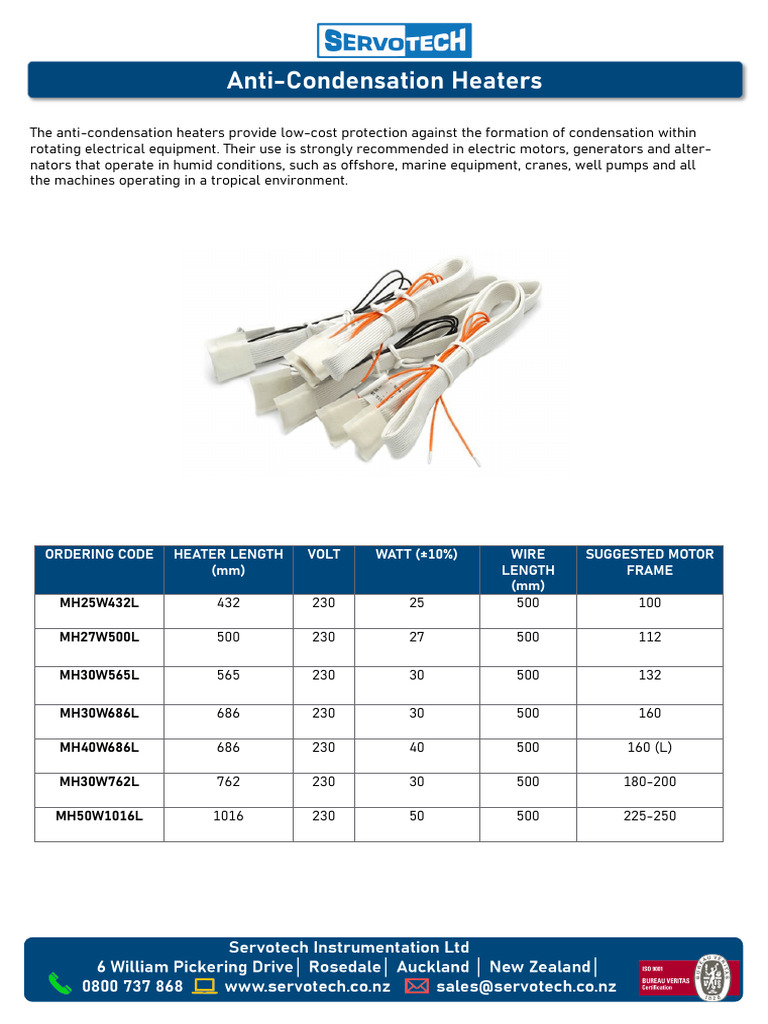Hidramarin Anti-Condensation Heaters | PDF